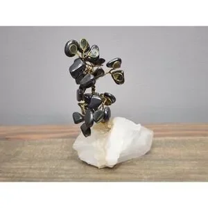 Accents | Vintage Twisted Copper Wire Bonsai Black Tourmaline Quart ...